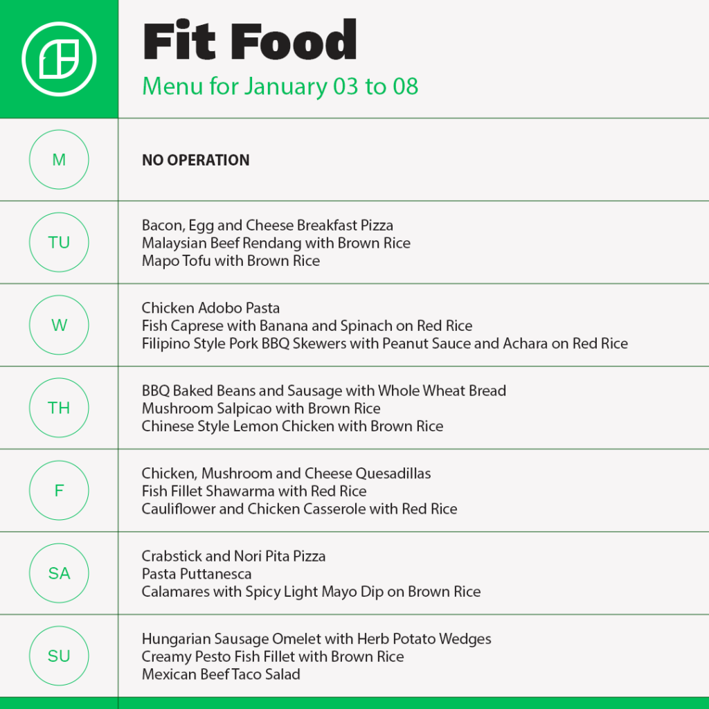 Weekly Menu - FitFood Manila