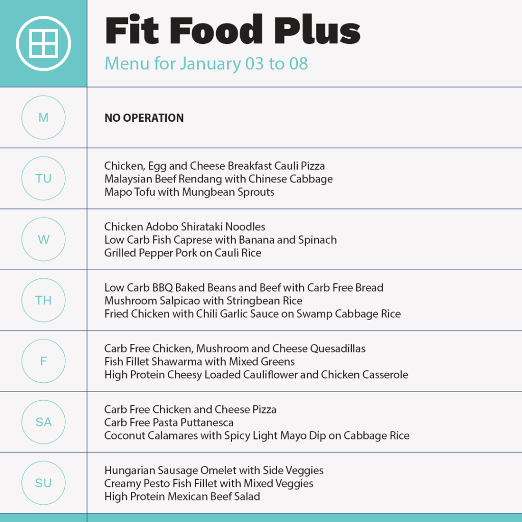 Weekly Menu - FitFood Manila