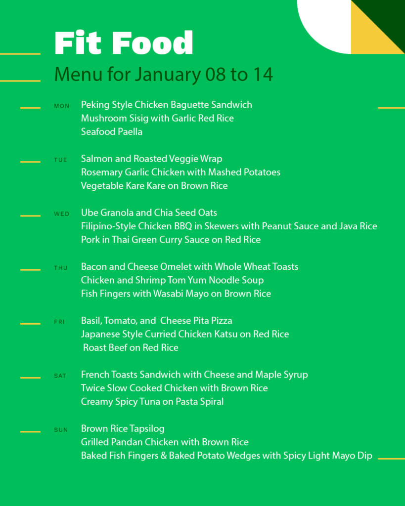 Weekly Menu - FitFood Manila